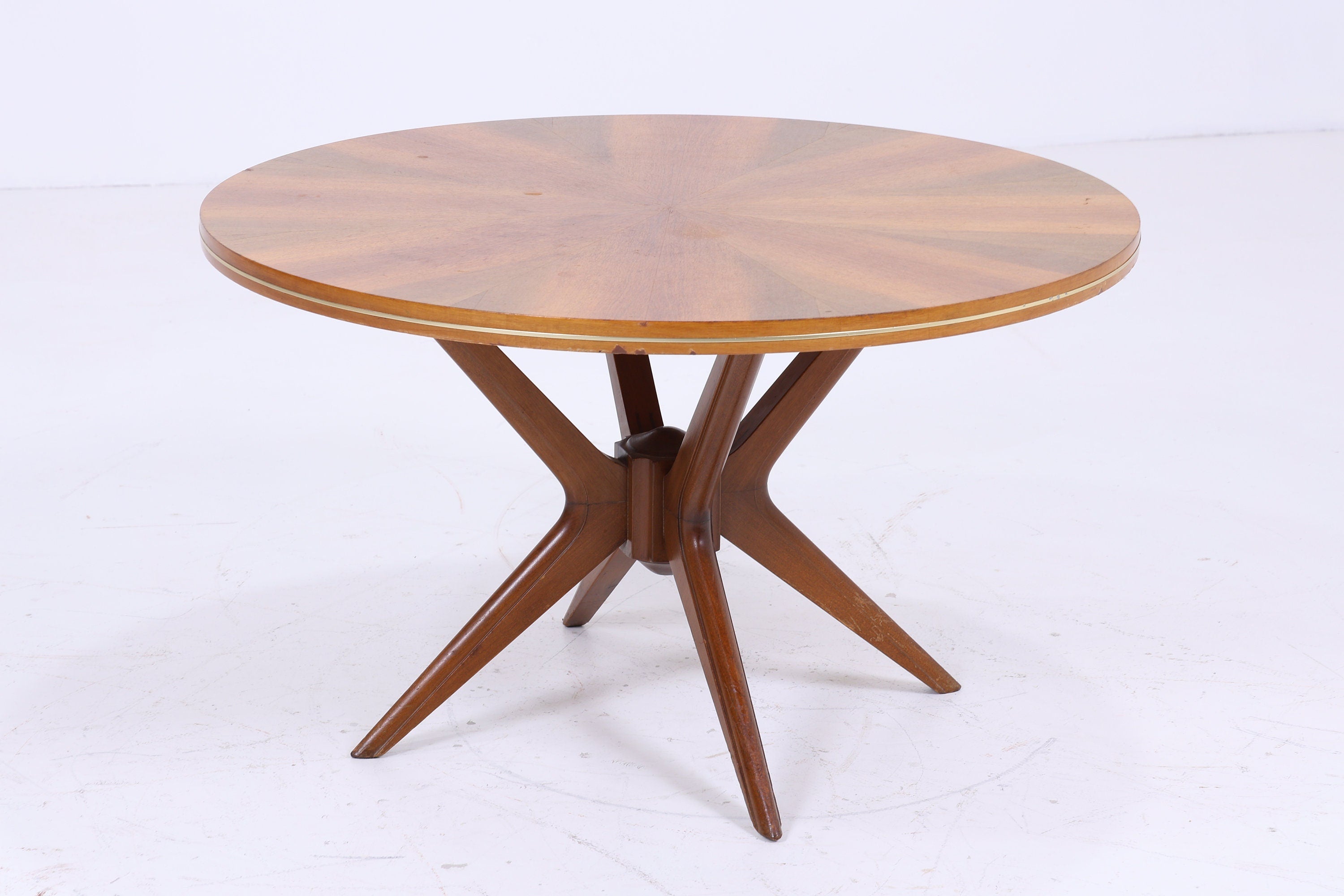 Round wood coffee table mid century store